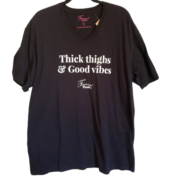 Feminine Funk | Tops | Feminine Funk Womens Black Grapic Tee Thick ...